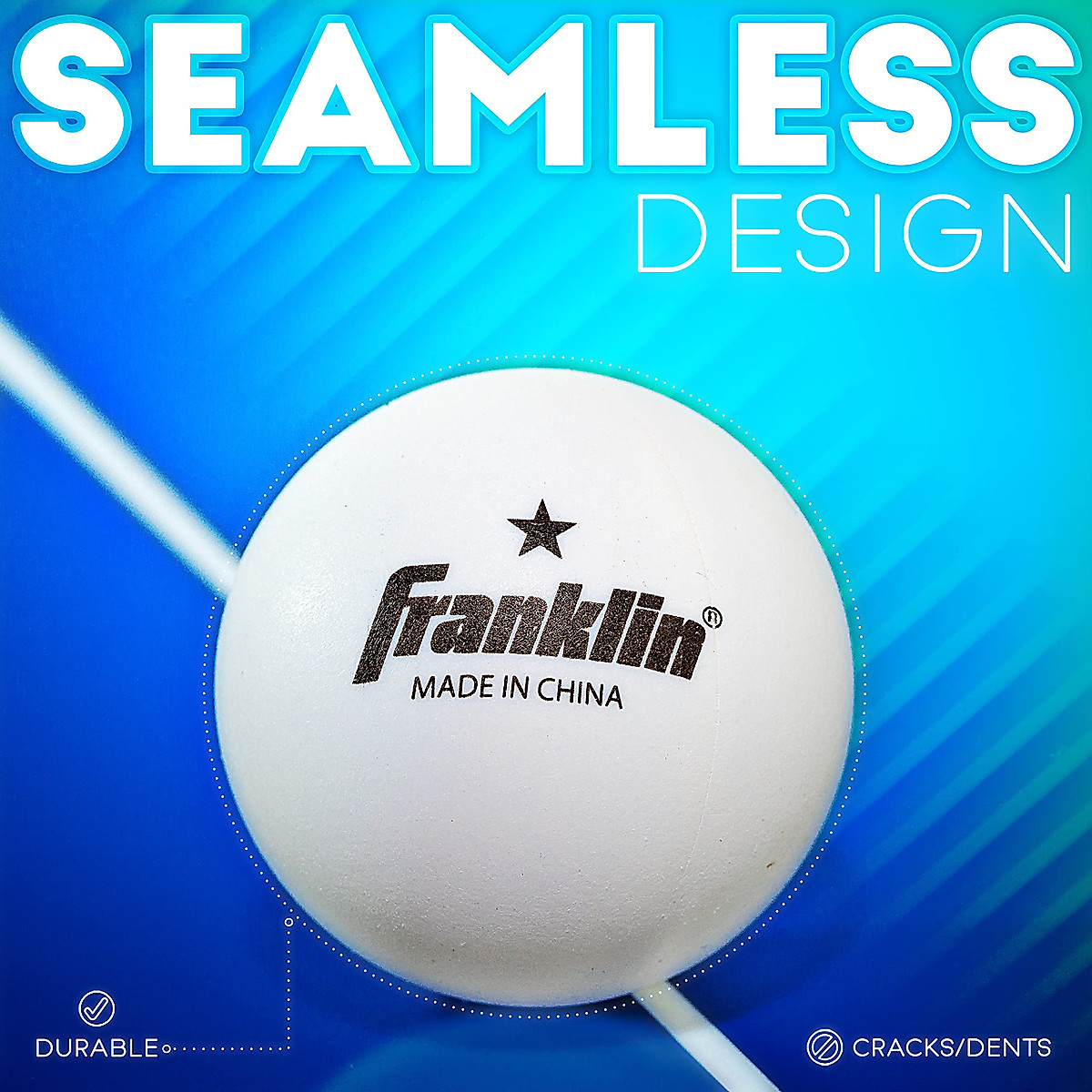 Franklin Sports Table Tennis Balls - White Table Tennis Balls - 38mm Official Weight Balls - One Star Professional Balls - 6 Pack Table Tennis Balls