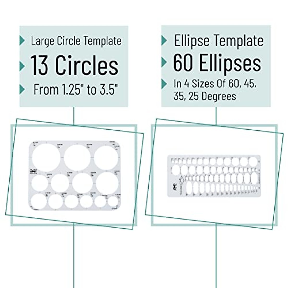 Mr. Pen- French Curve, Large Circle Template and Ellipse Template (6 Pc), Curve Ruler, Drawing Tools, Drafting Tools, Geometry Template, Drawing Templates, Architectural Templates, Journaling Supplies