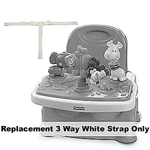 Replacement Part for Fisher-Price Discover 'n Grow Busy Baby Booster - W9432 ~ Fits Many Models ~ Replacement White 3 Point Strap