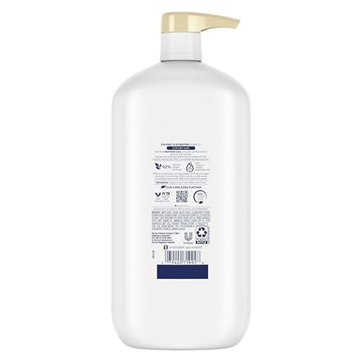 Dove Shampoo Coconut & Hydration Pack of 4 For Dry Hair Shampoo with Oil Blend of Coconut, Jojoba & Sweet Almond 31 oz