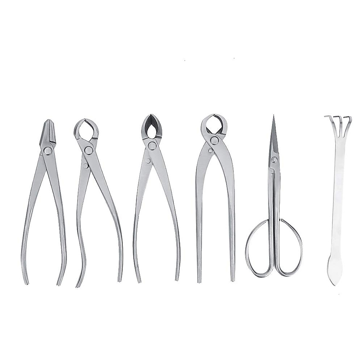 Bonsai Tool Set, 6 Pieces Bonsai Bonsai Tree Tool Kit Stainless Steel with Storage Bag Starter Trimming Care Kit Garden Cutting Tools for Loosen Soil Cutting Leaves