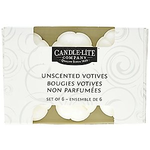 CANDLE-LITE Unscented Votives, White