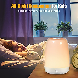 Orenic Nursery Night Light for Baby, Dimmable Warm Light & 5 Color Changing Touch Night Lamp, USB Rechargeable for Kids Room,Breastfeeding,Toddlers Bedroom