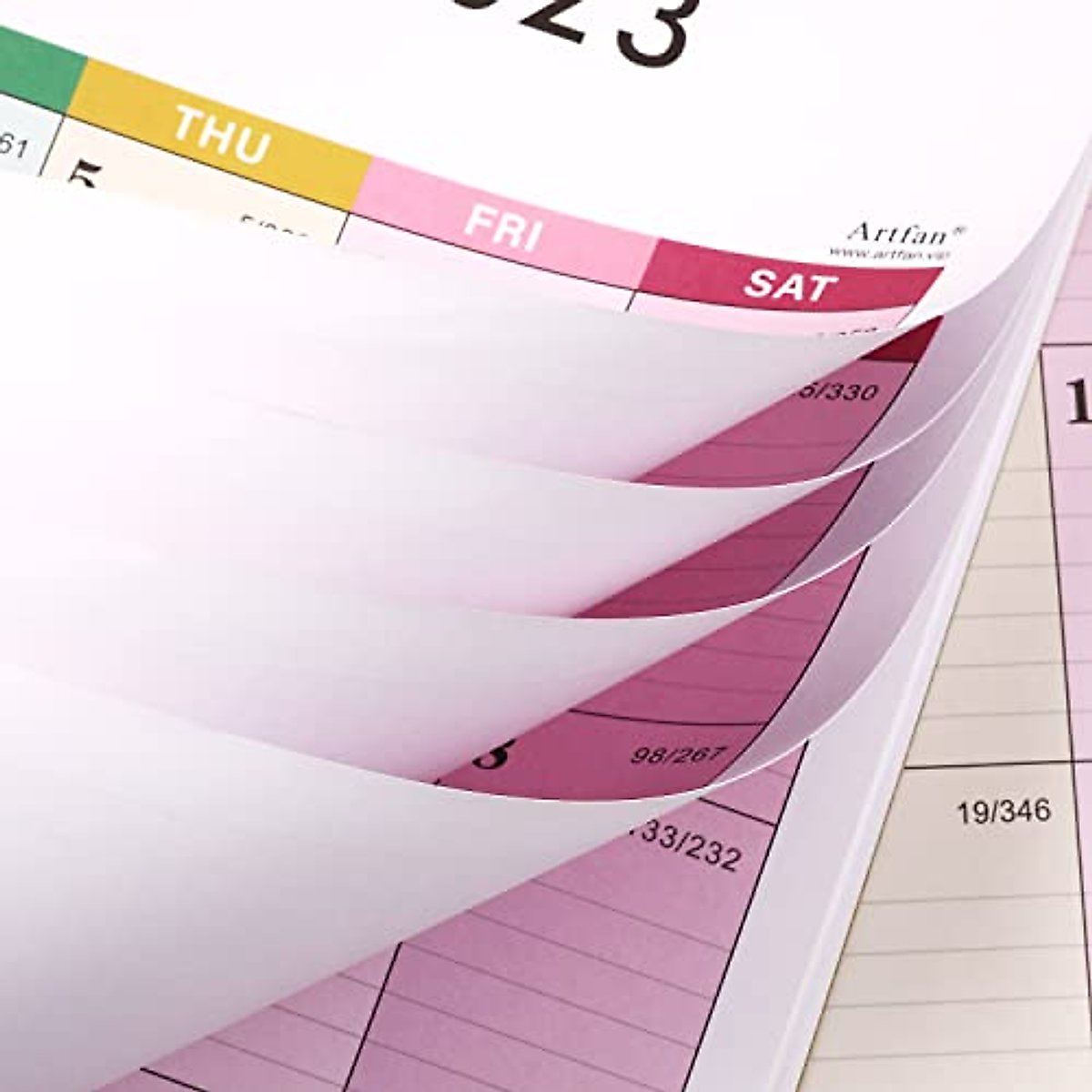 Wall Calendar 2023-2024 - Calendar 2023-2024, Jan. 2023 - Jun. 2024, 12" x 17", 2023 Wall Calendar with Thick Paper, Twin-Wire Binding + Hanging Hook + Large Blocks with Julian Dates - Colorful Lump