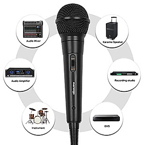 Marengo Handheld Wired Microphone, Cardioid Dynamic Vocal Mic with 13ft Cable and ON/Off Switch, Ideally Suited for Speakers, Karaoke Singing Machine, Amp, Mixer