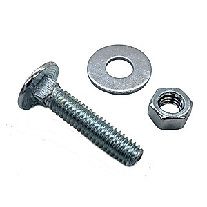 (10 pc) 5/16-18 x 1-1/2" Long Square-Neck Carriage Bolts Set w/Nuts & Washers,Zinc-Plated,Carbon Steel Grade 2,by Fullerkreg