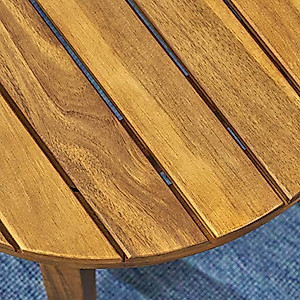 Christopher Knight Home Parker Outdoor 16" Acacia Wood Side Table, Teak Finish