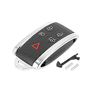 X AUTOHAUX Car Replacement Key Fob Shell Case Black Color KR55WK45694 for Jaguar X-Type 2007-2008 4 Key Button Black