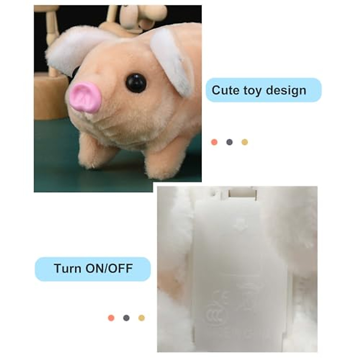 YESBAY Simulation Walking Piggy Electronic Pet Plush Toy Interactive Crawling Pig Plushies Twitch Nose Tail Wagging Stuffed Animal Doll Birthday Gift for Kids Pink