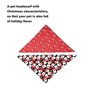YUDANSI Christmas Dog Bandanas Hat Set, Red Dog Triangle Scarf Dog Costumes Headwear, Christmas Pet Bibs for Dog, 3 Pack Dog Christmas Party Outfit, Gift for Small Medium Large Dogs(Santa Snowflake)