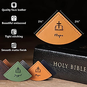 12 Pcs Bible Verses Bookmarks with Cross Pendants, Bookmark for Bible & 6 Pcs Leather Bookmarks, Page Corner Bookmarks.