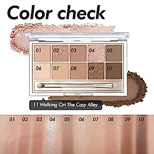 CLIO Pro Eye Shadow Palette, Matte, Shimmer, Glitter, Pearls, Highly Pigments, Long-Wearing (011 WALKING ON THE COSY ALLEY)