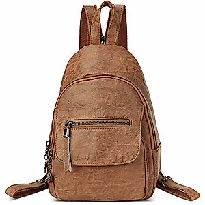 FANCELINE Small Backpack Purse for Women Fashion PU Leather Backpack Convertible Ladies Sling Bag