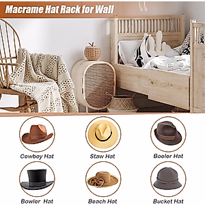 Lanxitown10Pcs Cowboy Hat Cover and One Cowboy Hat Rack Hat Protector Boho Bedroom Decor Hat Hangers For Wall Cowboy Hat Holder Hat Rack For Wall Hat Holder On Wall Cowboy Hat Case (A)