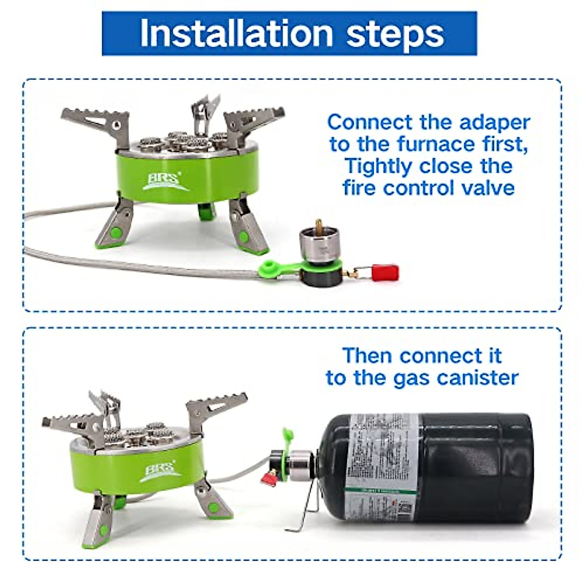 BRS-17GX Propane Gas Canister Adapter 1Lb Propane Small Tank Input and EN417 Lindal Valve Output Propane Canister Converter Multi-Function Adapter for Outdoor Hiking Picnic Kitchen with Gas Tank Bracket