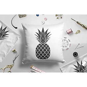 iiRov Summer Design Ink-Fuzed Decorative Throw Pillow - Flat Pineapple