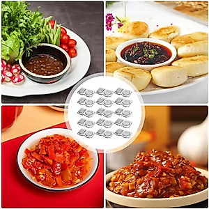 Aywenny 15PCS Double Compartment Condiment Containers with Lids,Disposable 2 Compartment Snack Containers,Dual Compartment Containerfor for Condiment, Dip, Sauce, Sampling and Travel Snacks