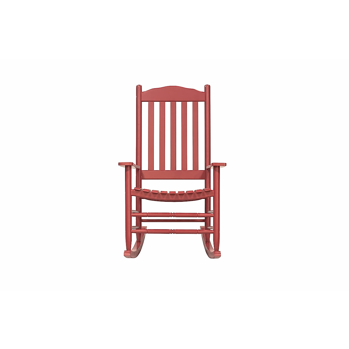 D&F Design Outdoor Rocking Rocker, Wood Rocking Chair with High Back and Curved Seat, UV Treated (Red), Outdoor and Indoor use