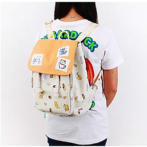 MONMOB Neko Atsume Lolita Style Anime Backpack Cover Type Cute Cat Backpack Shoulders Bag Canvas Bag