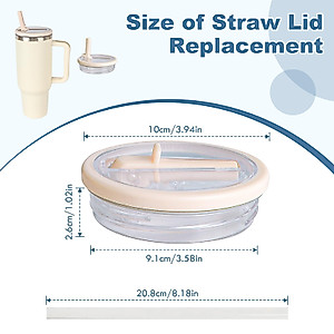 2 PCS 40 oz Tumbler Flip Straw Lid Replacement Fit for Stanley Quencher, Leak-Proof Splash Resistant Replaceble Tumbler Cover for Stanley Cup, Spill Proof Lid for 40 oz Stanley Accessories (Lvory*2)