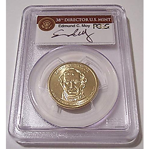 2009 Zachary Taylor Presidential Missing Edge Lettering Error Dollar MS66 PCGS Moy Signature