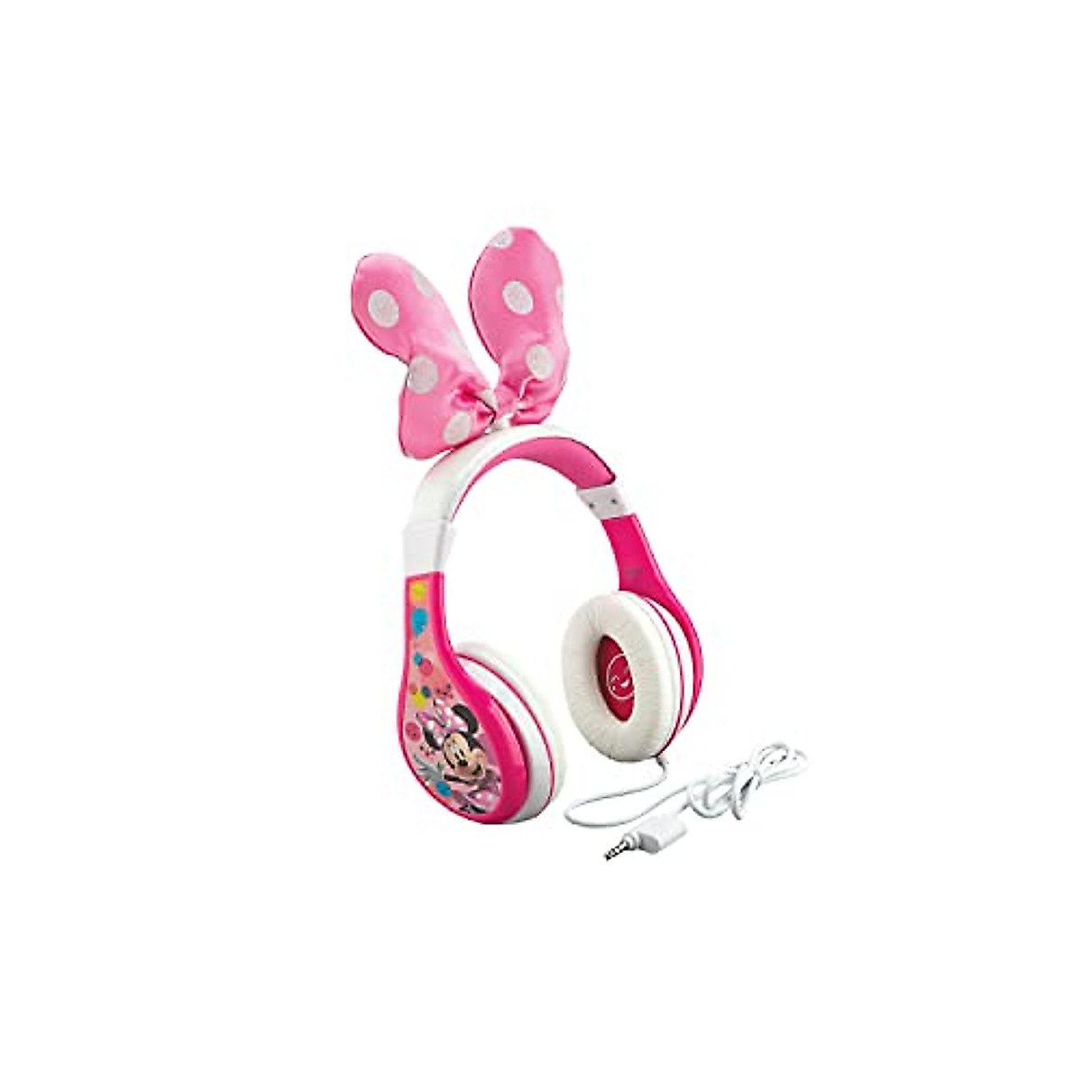 Minnie Mouse Kids Headphones for Kids Adjustable Stereo Tangle-Free 3.5Mm Jack Wired Cord Over Ear Headset for Children Parental Volume Control Safe for School Home & Travel Packaging