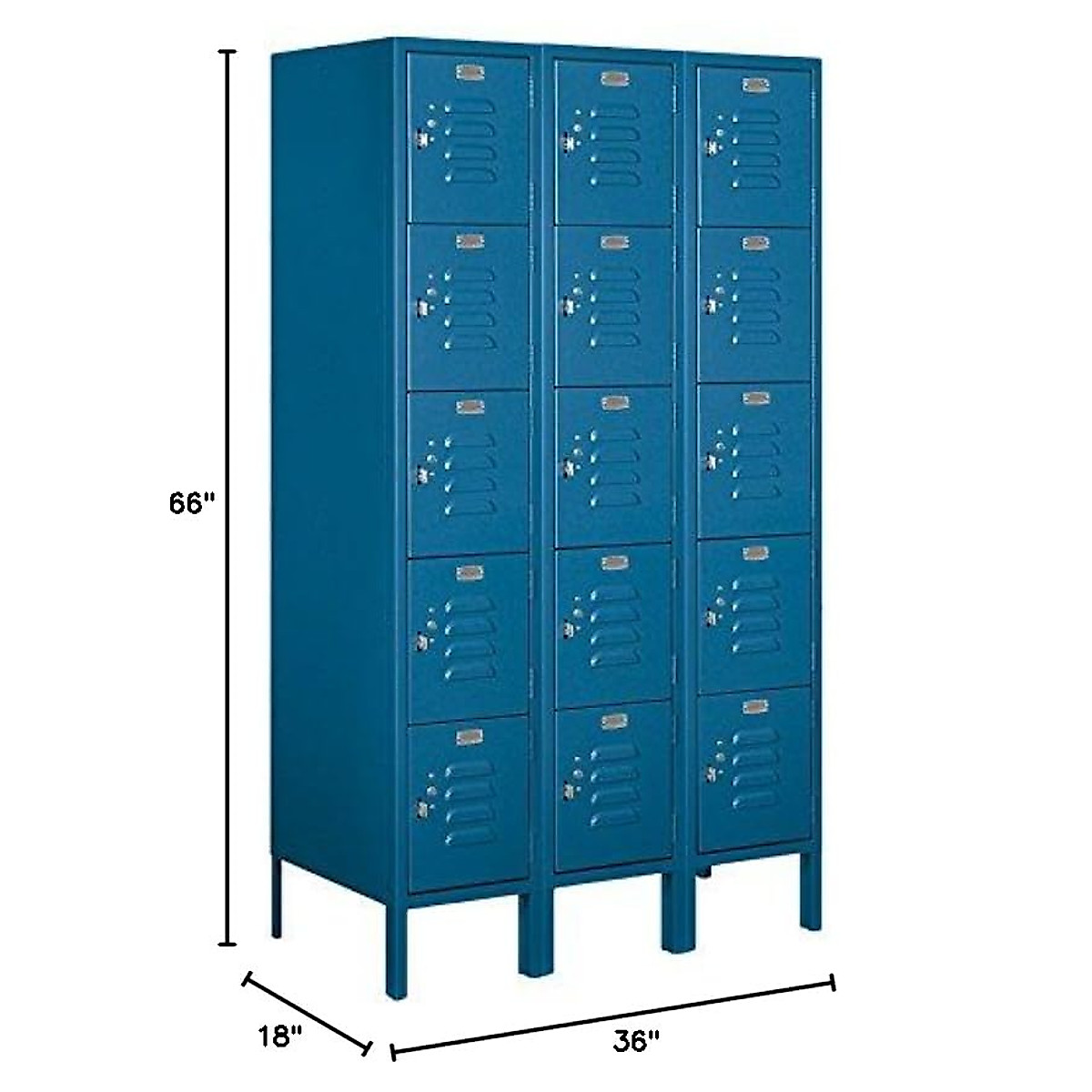 Salsbury Industries 65358BL-U Five Tier Box Style 36-Inch Wide 5-Feet High 18-Inch Deep Unassembled Standard Metal Locker, Blue