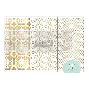 655350656799 *VIP Exclusive* Decor Transfers®-Motif Géométrique-6 Sheets, 6"x12" / rub-ons valentine gifts,Easter Day decorations,Kids gifts,mother valentines day gift