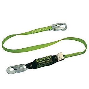 Honeywell ANSI Z359-2007 Compliant Two-Legged, 6' Cordura Blue Web Lanyard with Double Pack sofstop, 2 5K snap Hooks & 1 Locking snap Hook 980BD/6FTBL