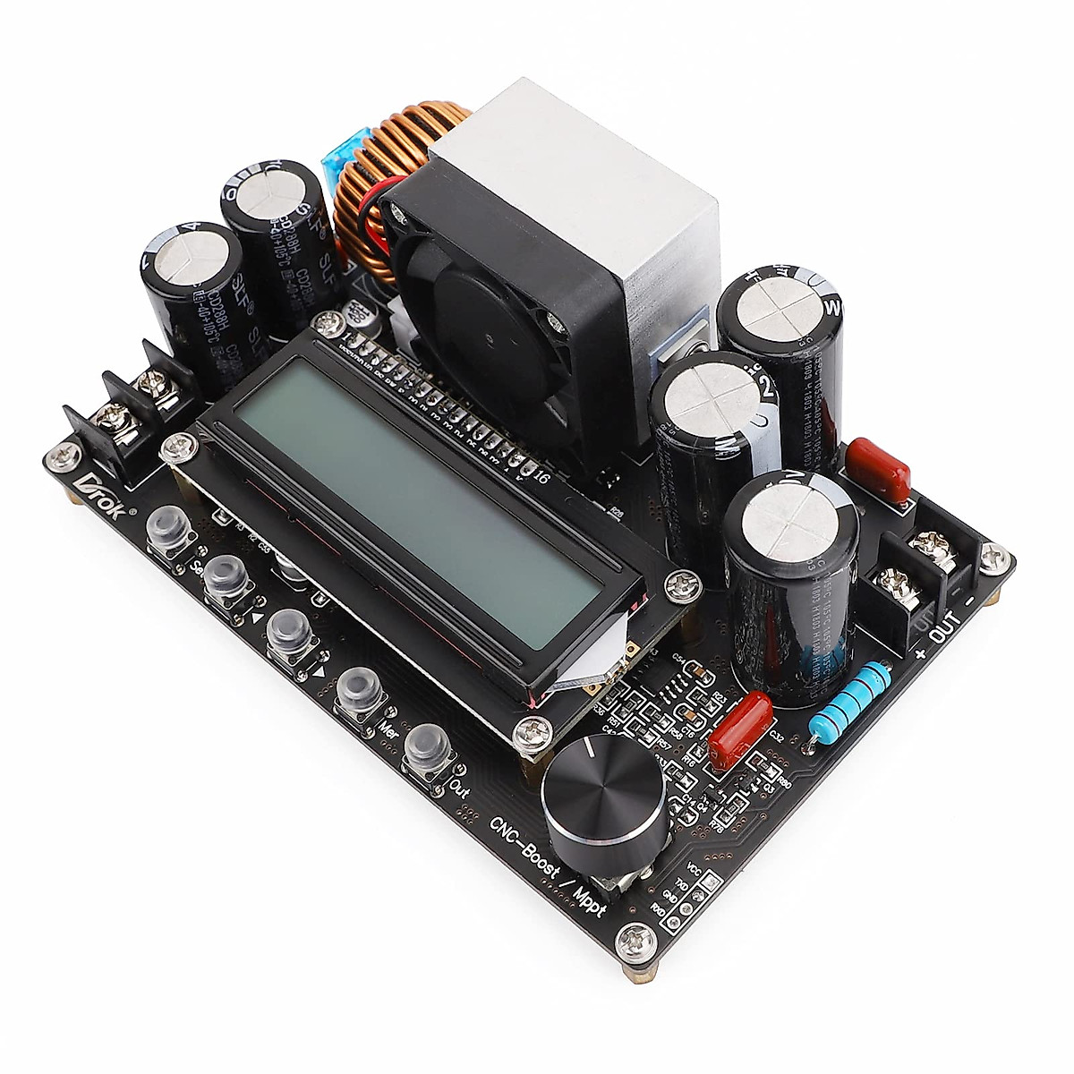 DROK DC Boost Converter, CNC 10V-65V to 12V-120V DC to DC 12V 24V 36V 48V 12A 800W Adjustable Power Supply Voltage Regulator Module, Solar Panel MPPT Charging, with Cooling Fan