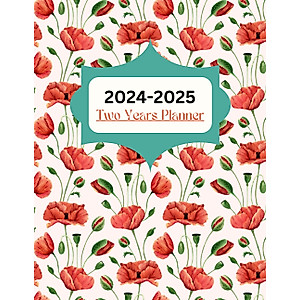 2024 2025 Two Years Planner: Large Minimalist Schedule Organizer for Time Management 24 Months from January 1, to December 31, Personal Appointments with US Federal Holidays