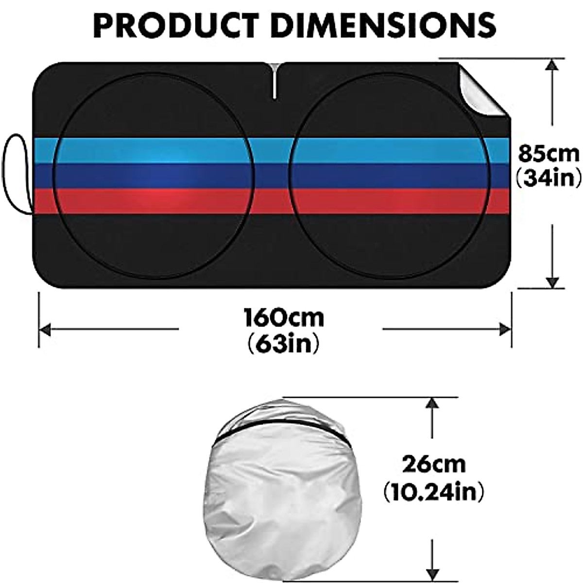 Car Windshield BMW Sunshade Cover Inner Sun Shade Sun Visor UV Protection, Black Foldable No Reflected Glare, Sunshade for Car SUV 4-Series 5-Series 7-Series X1 X3 X4 X5 X6 I8