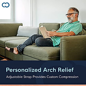 Copper Compression Adjustable Padded Arch Support - 2 Plantar Fasciitis Braces/Sleeves. Foot Care, Heel Spurs, Feet Pain Relief, Flat & Fallen Arches, High Arch, Flat Feet (1 Pair - One Size Fits All)