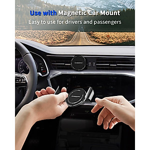 CHEEDAY Metal Phone Clamp for Magnetic Car Mount, [Clip & Remove at Anytime] Durable Metal Phone Clip for Most Magnet Phone Holder Compatible with iPhone 12 13 14 Pro Max, Samsung and More, Gray