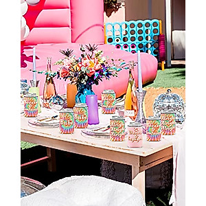 12 PCS Hippie Tie Dye Bachelorette Party Can Sleeves Dazed and Engaged Beverage Sleeves Retro Bridal Shower Party Supplies Bride Babe 60s 70s Hippie Party Decoration