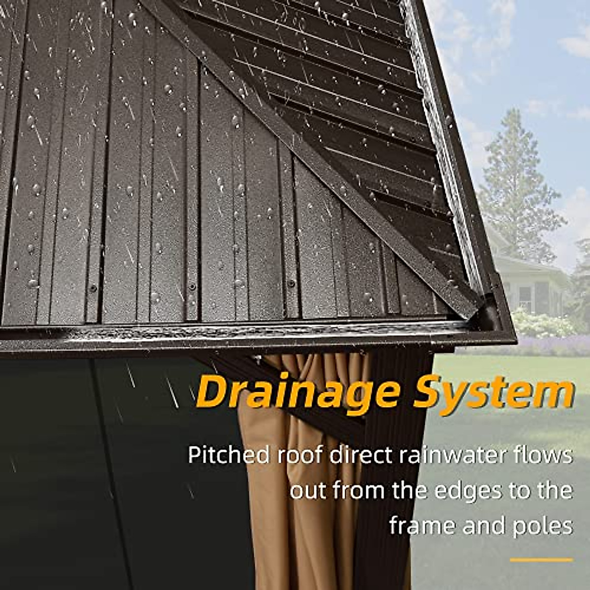 PURPLE LEAF 12' X 14' Outdoor Hardtop Gazebo Permanent Outside Heavy Duty Sun Shade Deck Canopy for Patio All Weather Aluminum Metal Roof Backyard Pavilion with Netting and Curtains