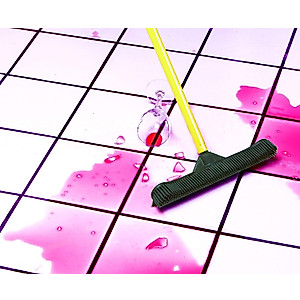 FURemover Pet Hair Removal Broom and Lint Brush Combo with Squeegee and Telescoping Handle That Extends from 3-5', Lint Brush Colors May Vary