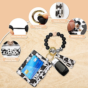 Unistybag Wristlet Keychain for Women Silicone Key Ring Bracelet Wristlet Wallet Bracelet Keychain Card Holder Keyring