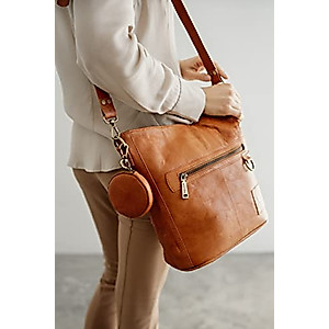 Berliner Bags Vintage Leather Shoulder Bag Siena, Crossbody Handbag for Women - Brown