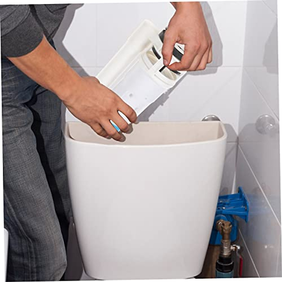 BETOOKY 1 Set Float Valve Water Valve Fill and Dual Flush Conversion System Toilet Flusher Replacement Kit Toilet Replacement Parts inside Tank Whelping Kit Mute Button Toilet Fill Valve