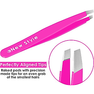 New Style Tweezers Set, Multicolored Combo Pack, with Accessories and Press-Button Pouch