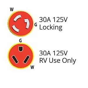 Weekender by ParkPower 3030GSA 30 Amp, 125V Male to 30 Amp, 125V Locking Female black Generator Adapter, Black