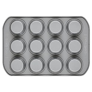 Farberware Nonstick Bakeware 12-Cup Muffin Tin / Nonstick 12-Cup Cupcake Tin - 12 Cup, Gray