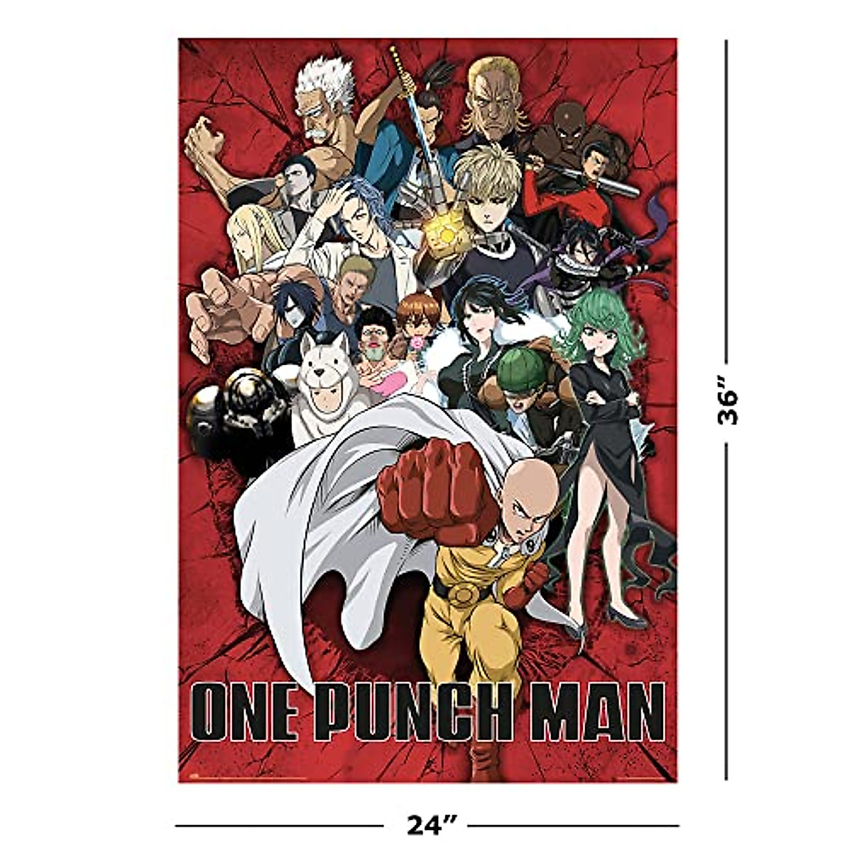 One Punch Man - TV Show Poster (The Heroes) (Size: 24" x 36")