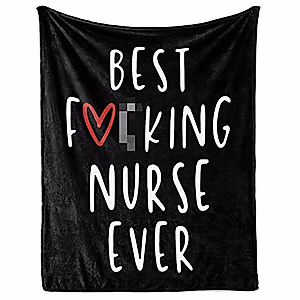 ukebobo Flannel Blanket – Gift for Nurse, Personalized Fleece Blanket for Birthday, Anniversary, Holiday, Valentine’s Day – 1 Sheet(fuk 13)