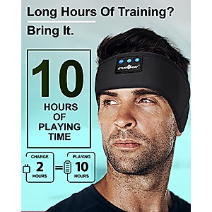 MUSICOZY Sleep Headphones Bluetooth Headband, Sleep Mask With Bluetooth Sleep Headphones, Sports Sleeping Headphones Sleep Earbuds with Ultra-Thin HD Stereo Speakers Perfect for Insomnia Workout, Jogg