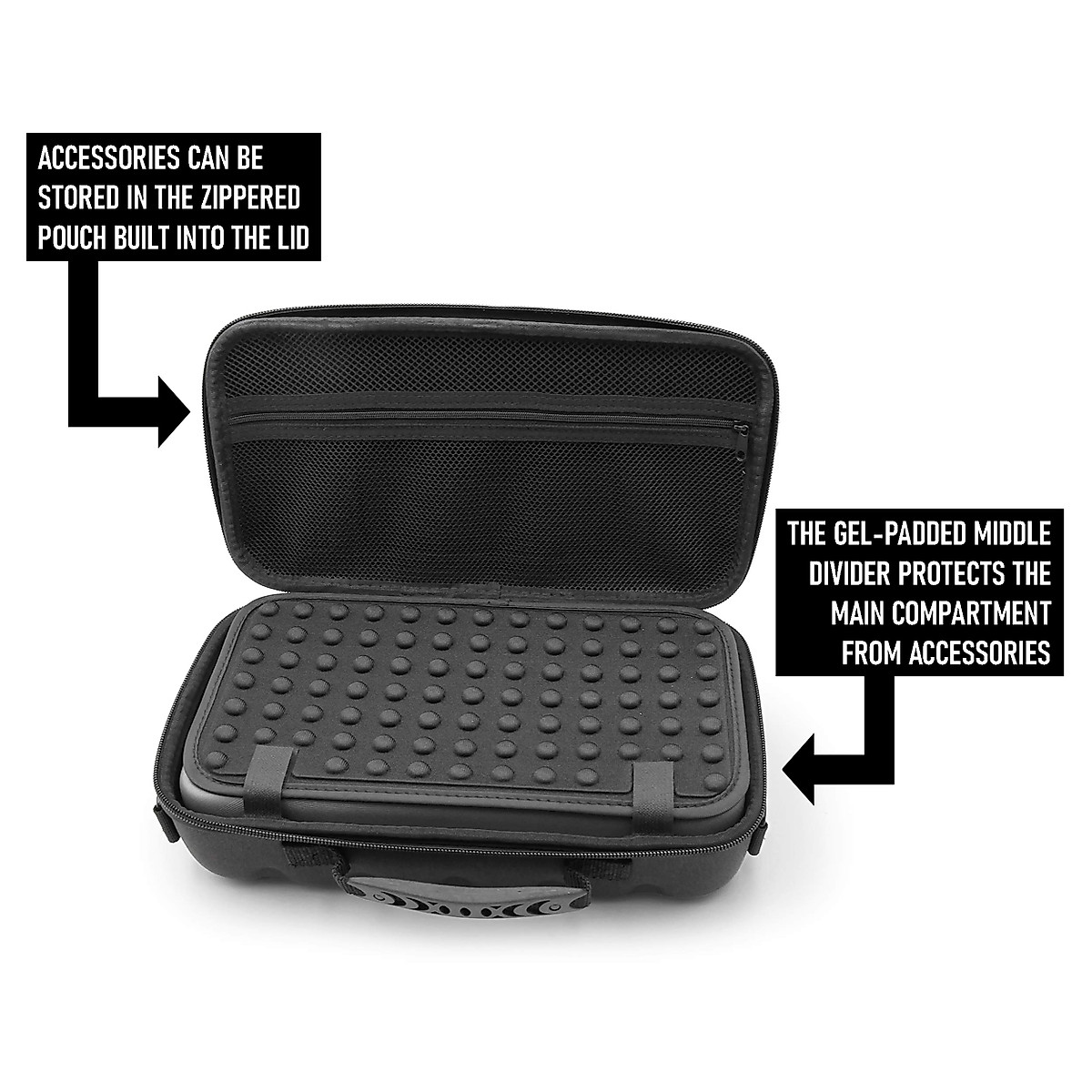 CASEMATIX Hair Clipper Barber Case Holds Three Electric Clippers, Hair Buzzers, Trimmers, T Finisher Liner - Travel Case for Clippers, Stylist and Hair Cutting Supplies