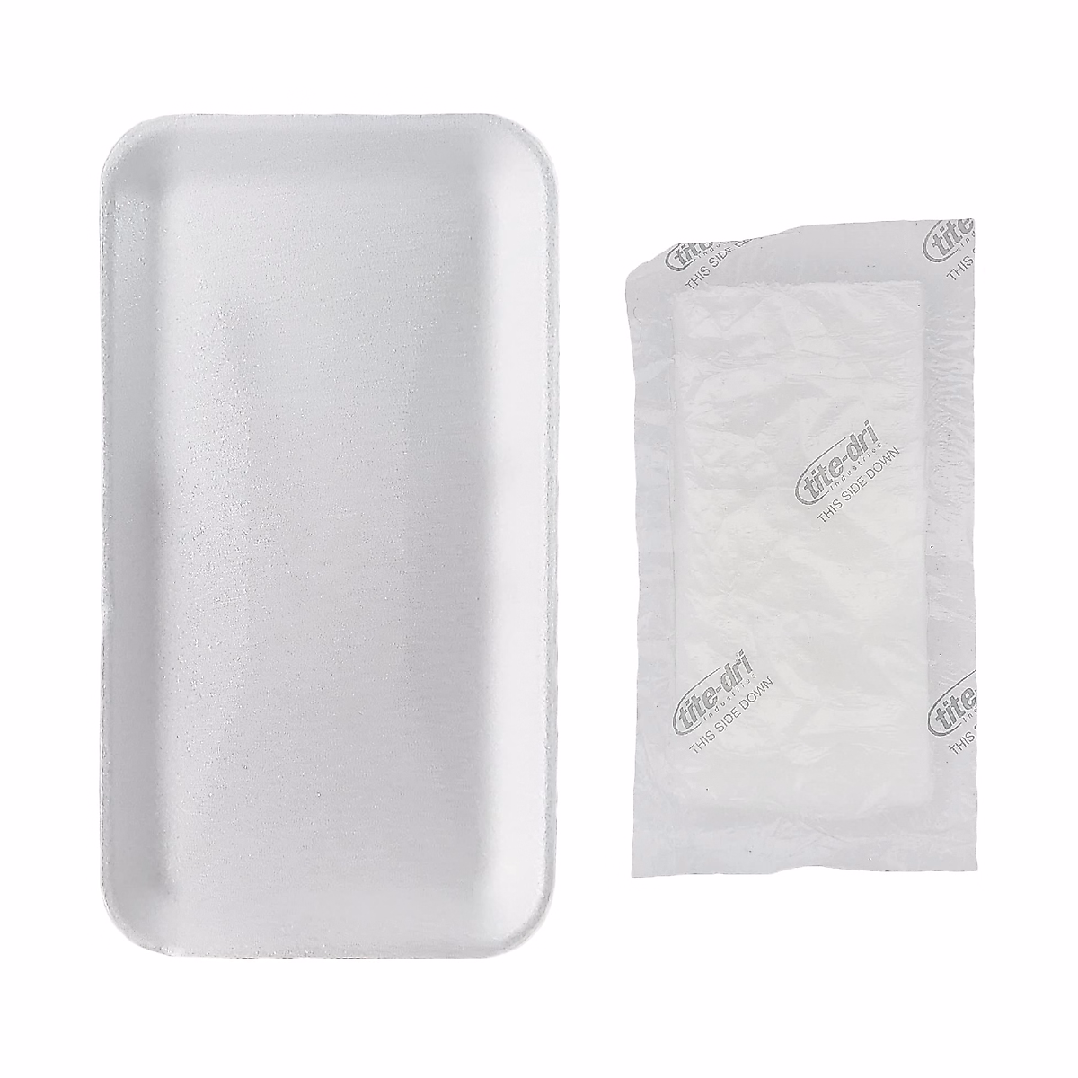 Bits N Things White Foam Trays with Absorbent Pads, Disposable Standard Supermarket Meat Poultry Frozen Food Trays - Pack of 20