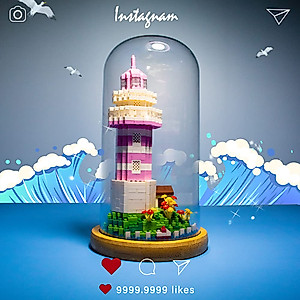 Uvini Building Blocks for Adults Lighthouse Building Kit Lighthouse Nautical Tabletop Beach Themed Ornaments Light Tower DIY Home Décor Decoration 797pcs (00888)