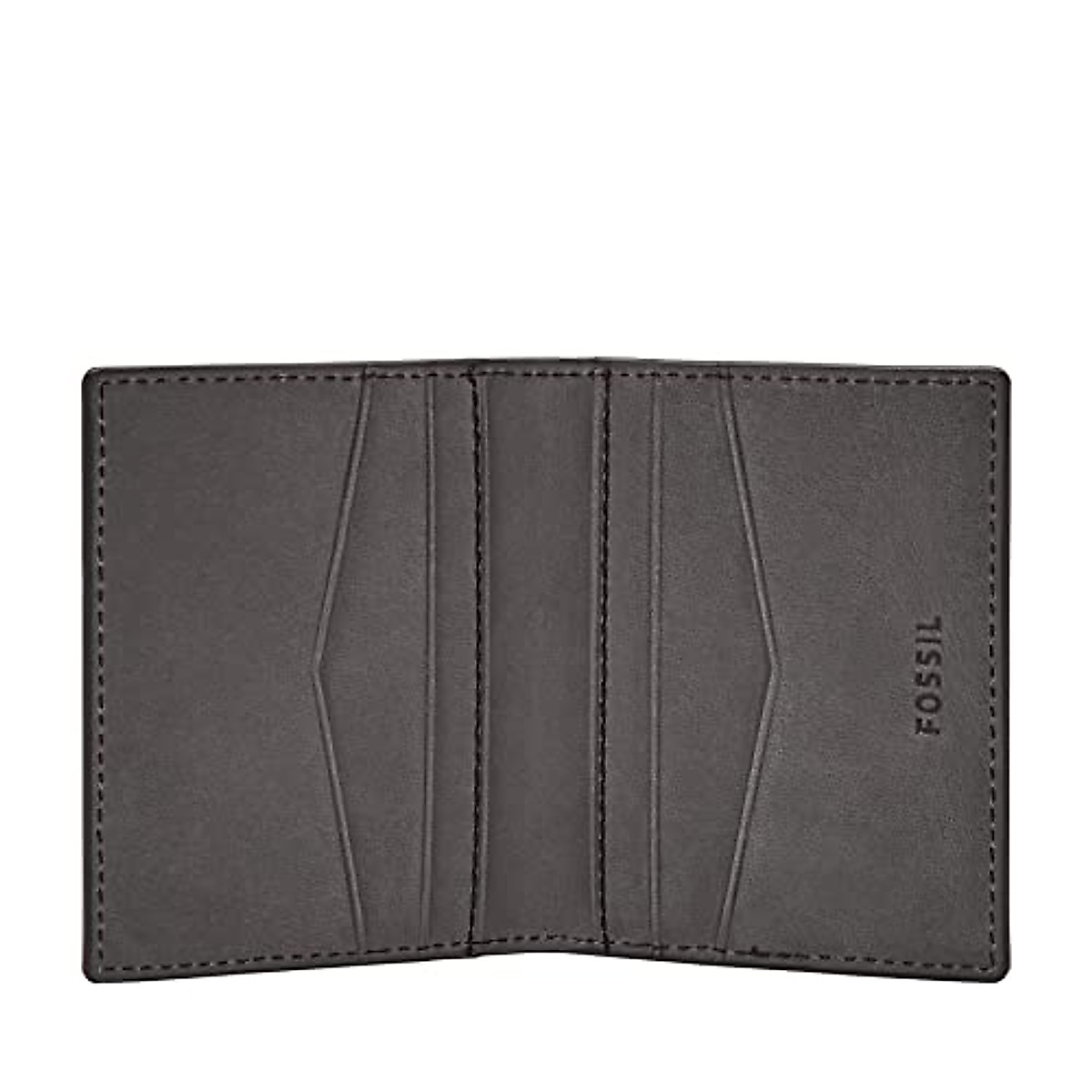 Fossil Men's Everett Leather Slim Minimalist Bifold Front Pocket Wallet, Lead Gray